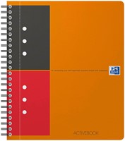 Notitieboek Oxford Activebook A5 lijn spiraal 4-gaats 80 vel omslag oranje