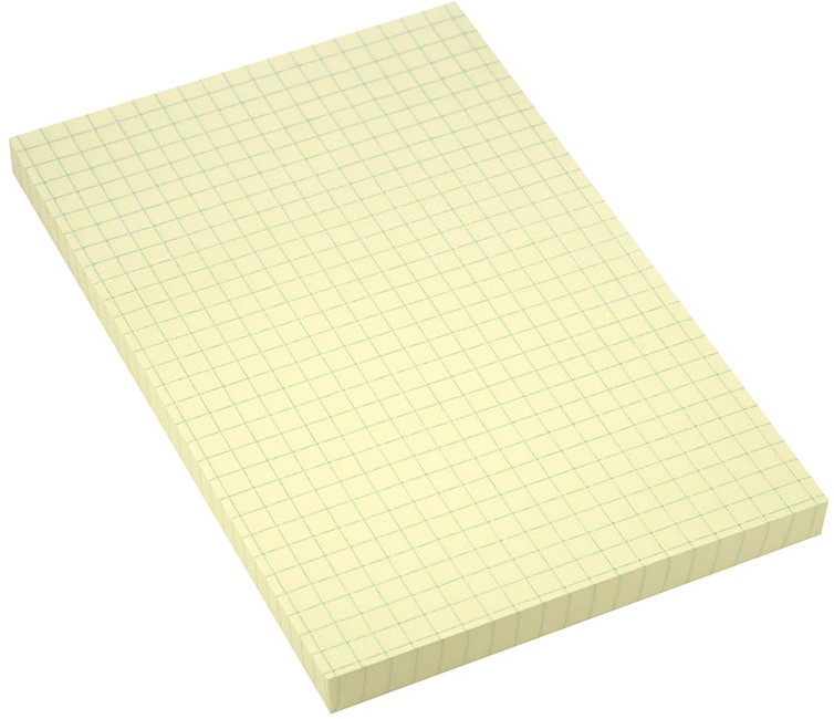 Memoblok Info-Notes 100x150mm geel met ruit 100 vel