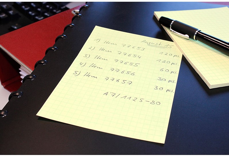 Memoblok Info-Notes 100x150mm geel met ruit 100 vel