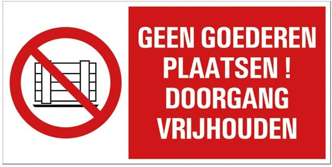 Bordje/pictogram Pickup 15x30cm Geen goederen plaatsen