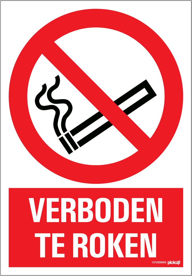 Bordje/pictogram Pickup 23x33cm 'Verboden te roken'
