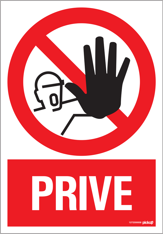 Bordje/pictogram Pickup 23x33cm 'Prive'