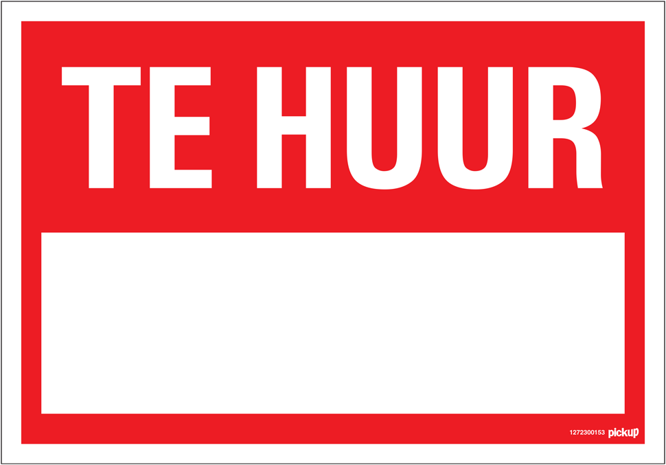 Bordje/pictogram Pickup 23x33cm 'Te huur'