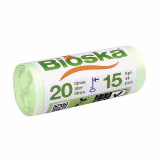 Afvalzak bio Bioska 42x50cm 20 liter 15 stuks