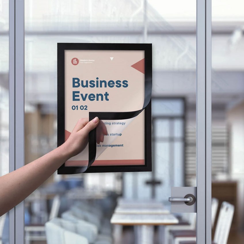 Infoframe Europel A4 zelfklevend zwart 2 stuks