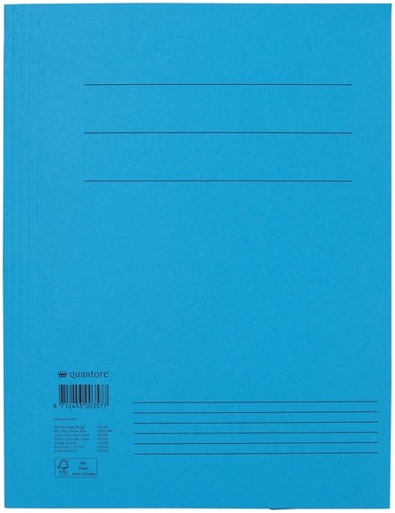 Dossiermap 3-kleps Quantore A4 blauw | afname per 10 stuks