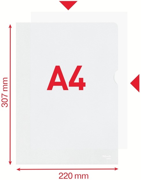 Zichtmap Esselte L-model A4 dikte 0,12mm generfd transparant 100 stuks