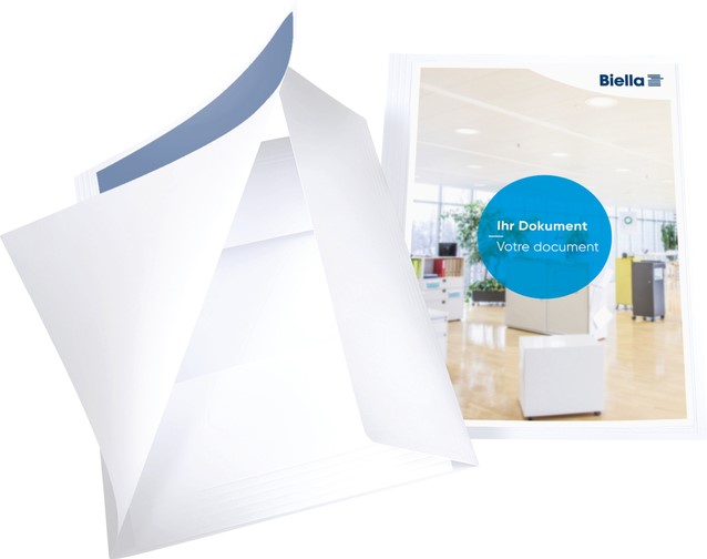 Presentatiemap Biella A4 wit karton met transparante insteek