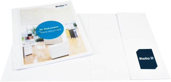 Presentatiemap Biella A4 wit karton met transparante insteek