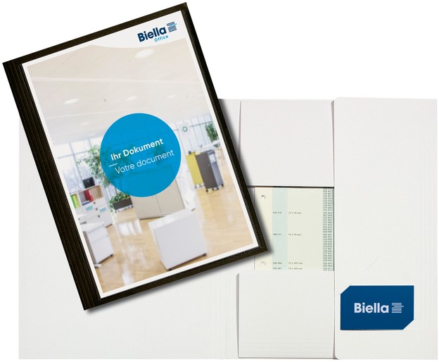 Presentatiemap Biella A4 wit karton met transparante insteek