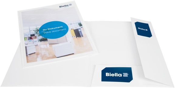 Presentatiemap Biella A4 wit karton met transparante insteek
