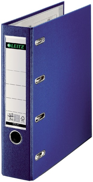 Ordner Leitz 1012 brede rug A4 75mm bank 2 mechanieken blauw