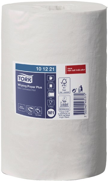 Poetsrol Tork M1 Wiping Plus 2-laags 21,5cmx75m wit