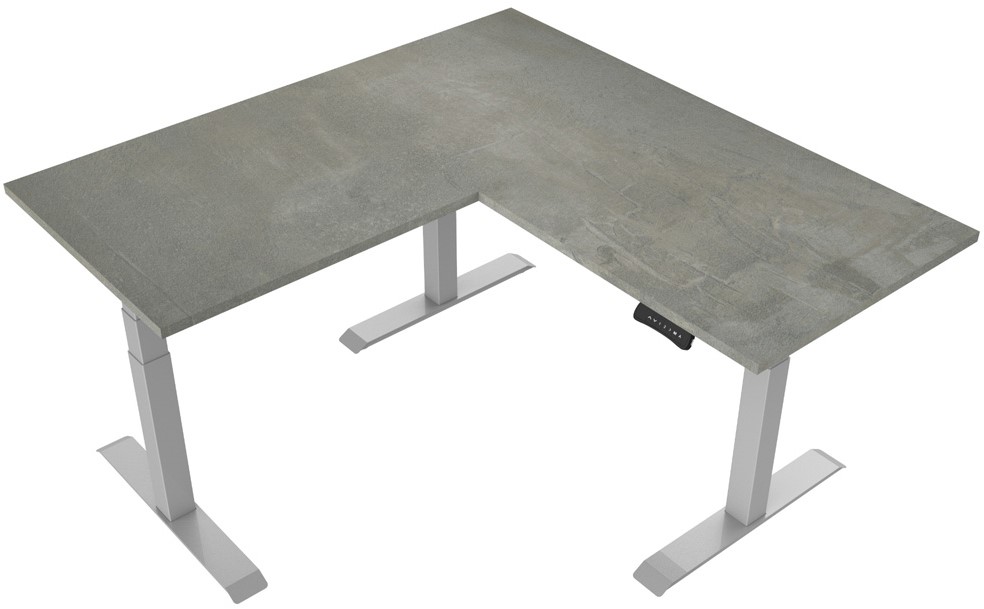 Hoekbureau zit-sta 65-130 cm frame elektrisch 180x160x80 (lbd)