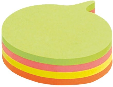 Memoblok zelfklevend Info-Notes shaped 70x70mm tekstballon assorti 200 vel