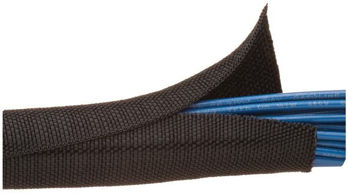 Kabelhoes zwart 160cm van nylon, met rits