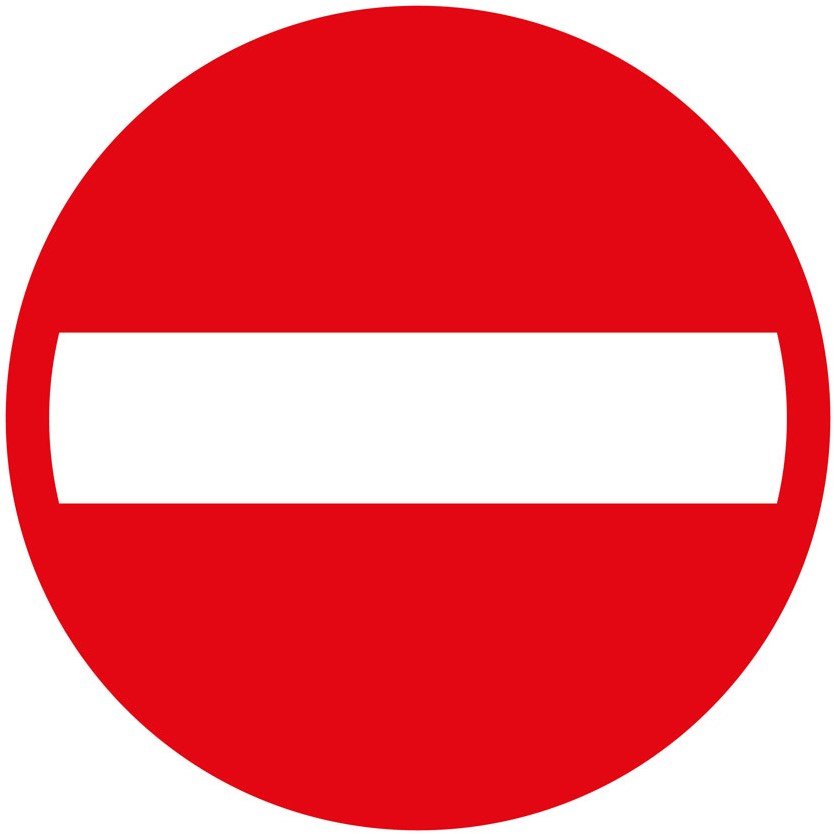 Pictogram sticker Pickup rond 20cm 'Verboden toegang'